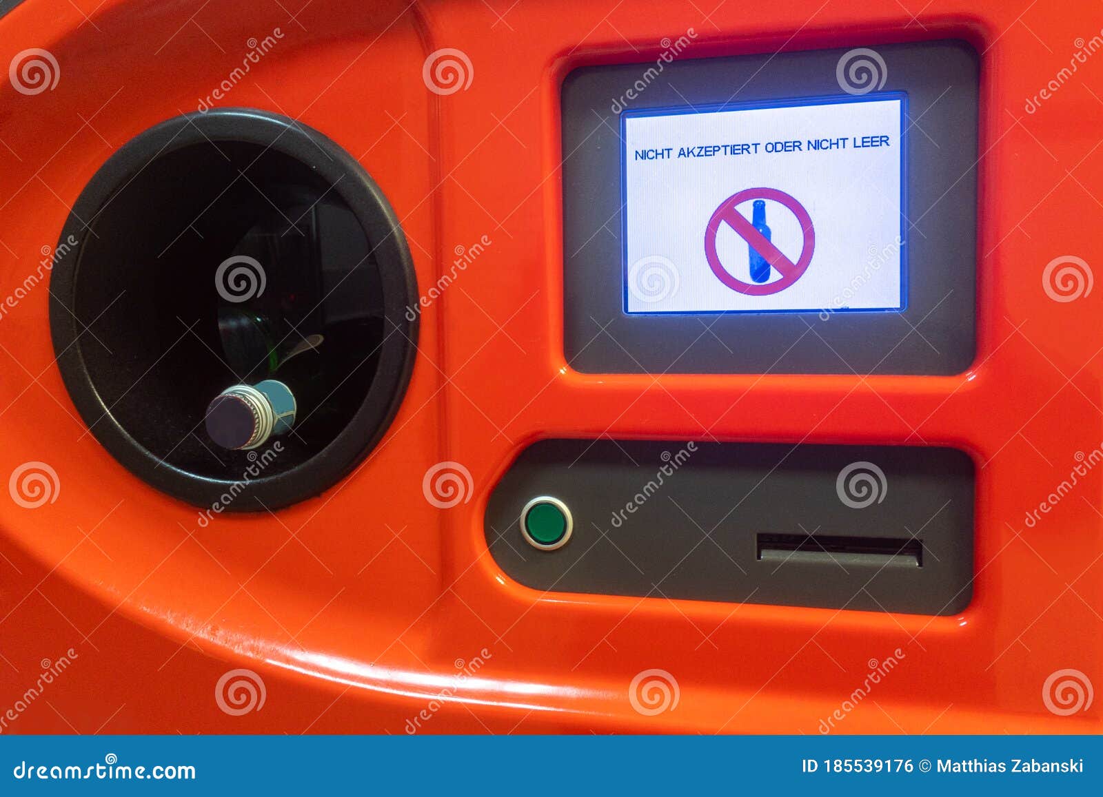 Orange Colored Bottle Return Machine in a Grocery Store that Shows in ...