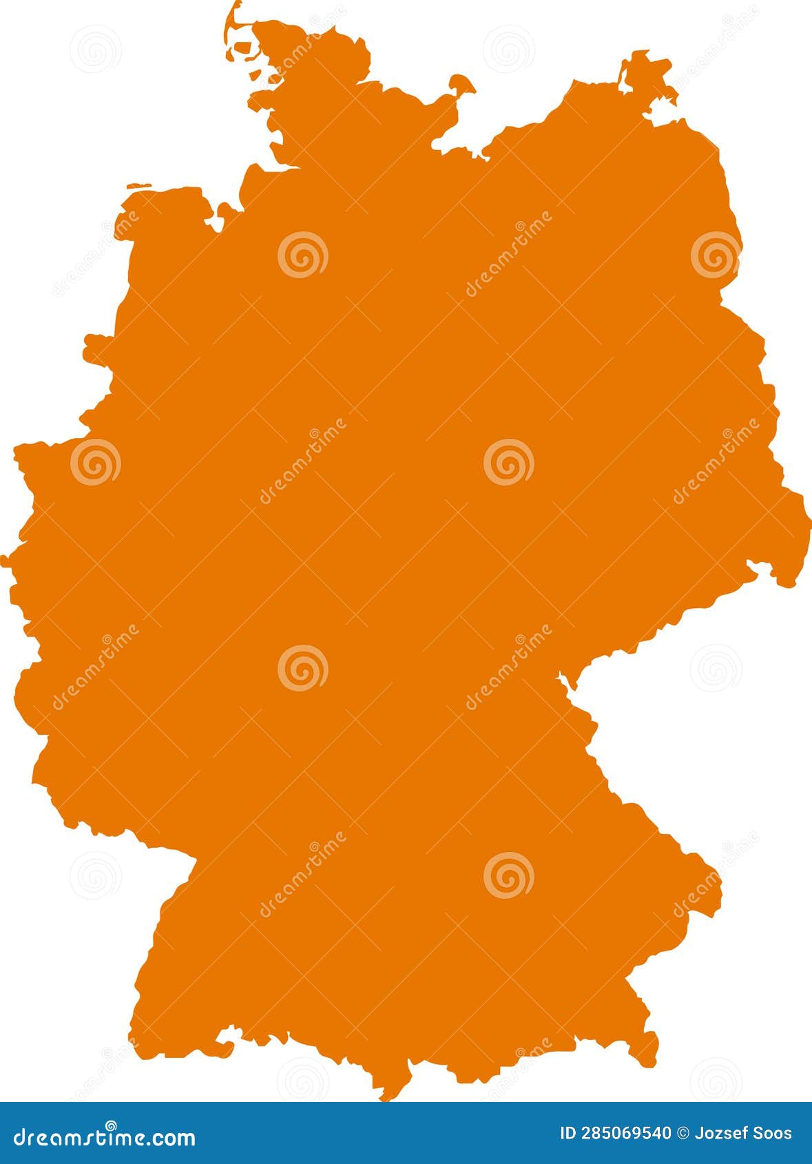Orange Colored Germany Outline Map. Political German Map Stock Vector ...