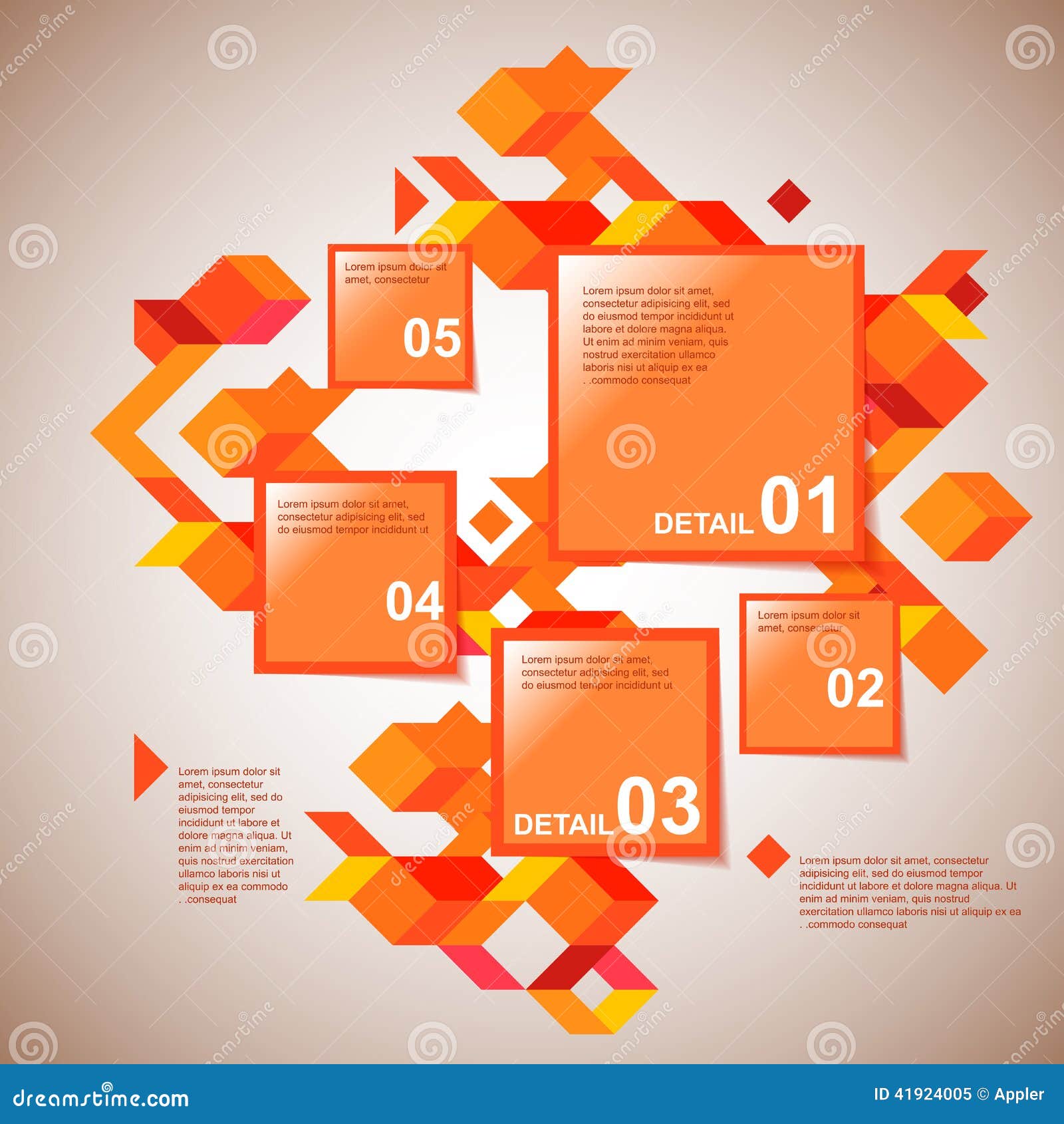 Orange Colored Infographics Stock Vector - Illustration of template ...
