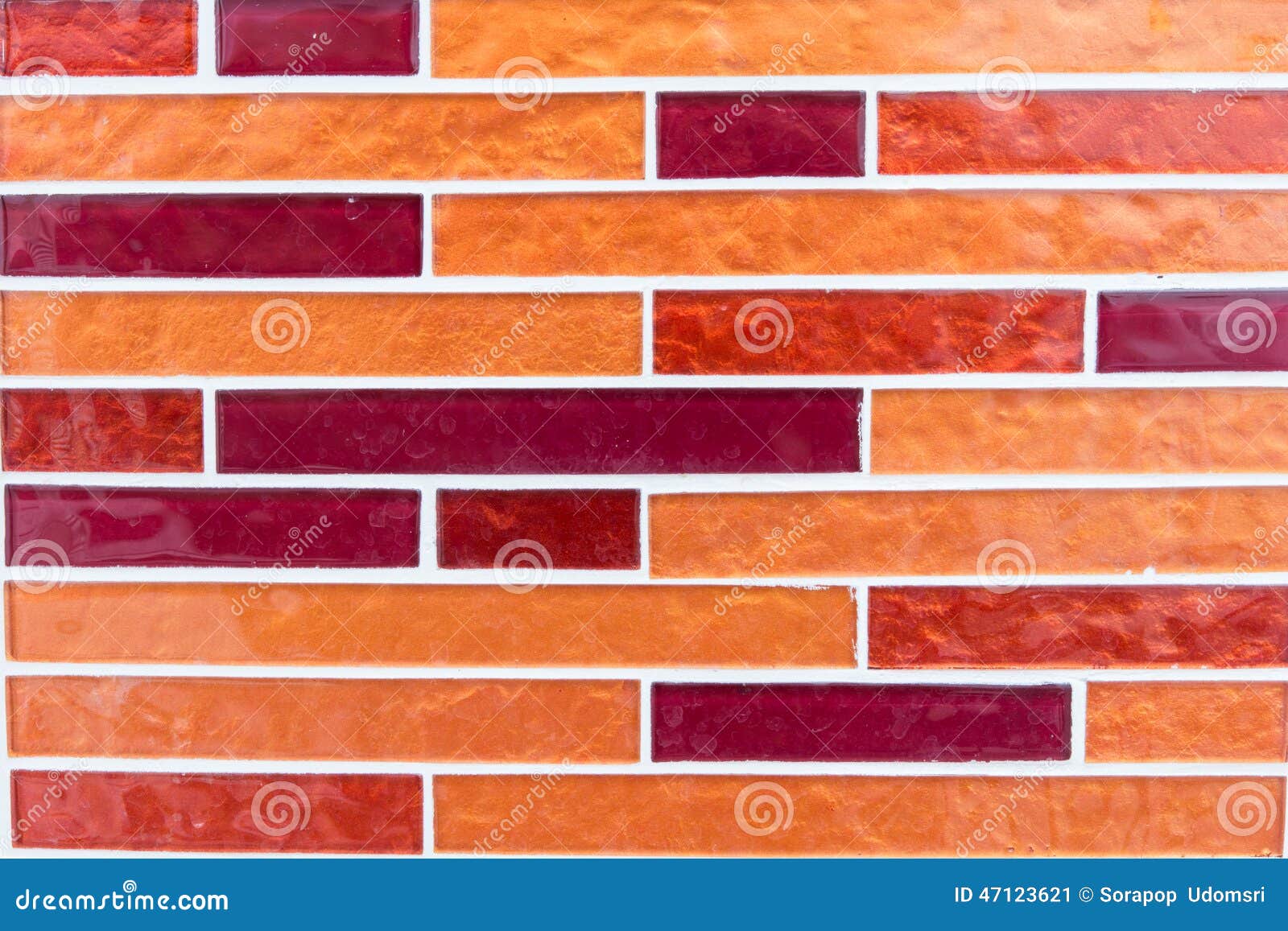 Orange Colored Mosaic Tiles Stock Image - Image of room, wall: 47123621