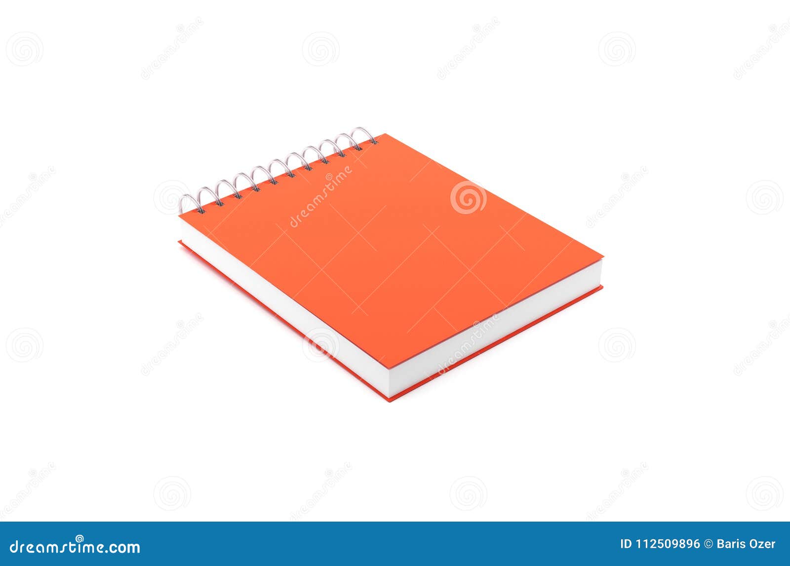 Orange Colored Notebook 3d Rendering on White Stock Illustration ...