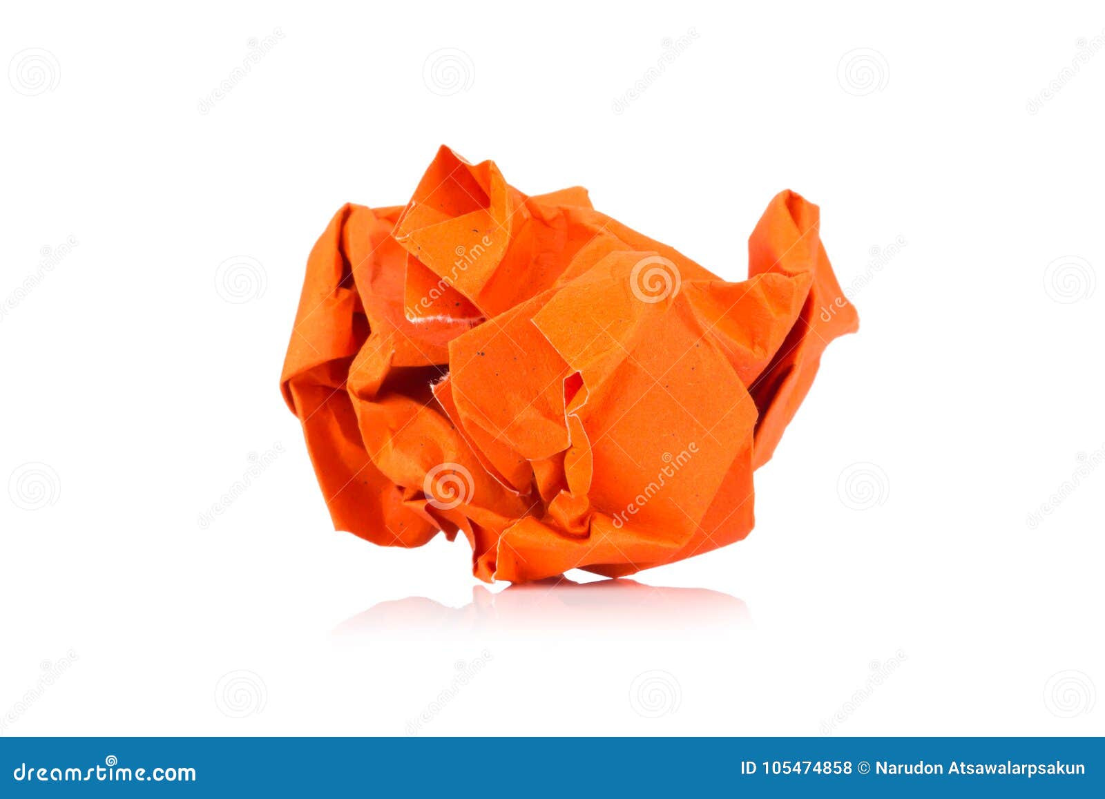 Orange Colored Paper Ball Isolated on White Background Stock Photo ...