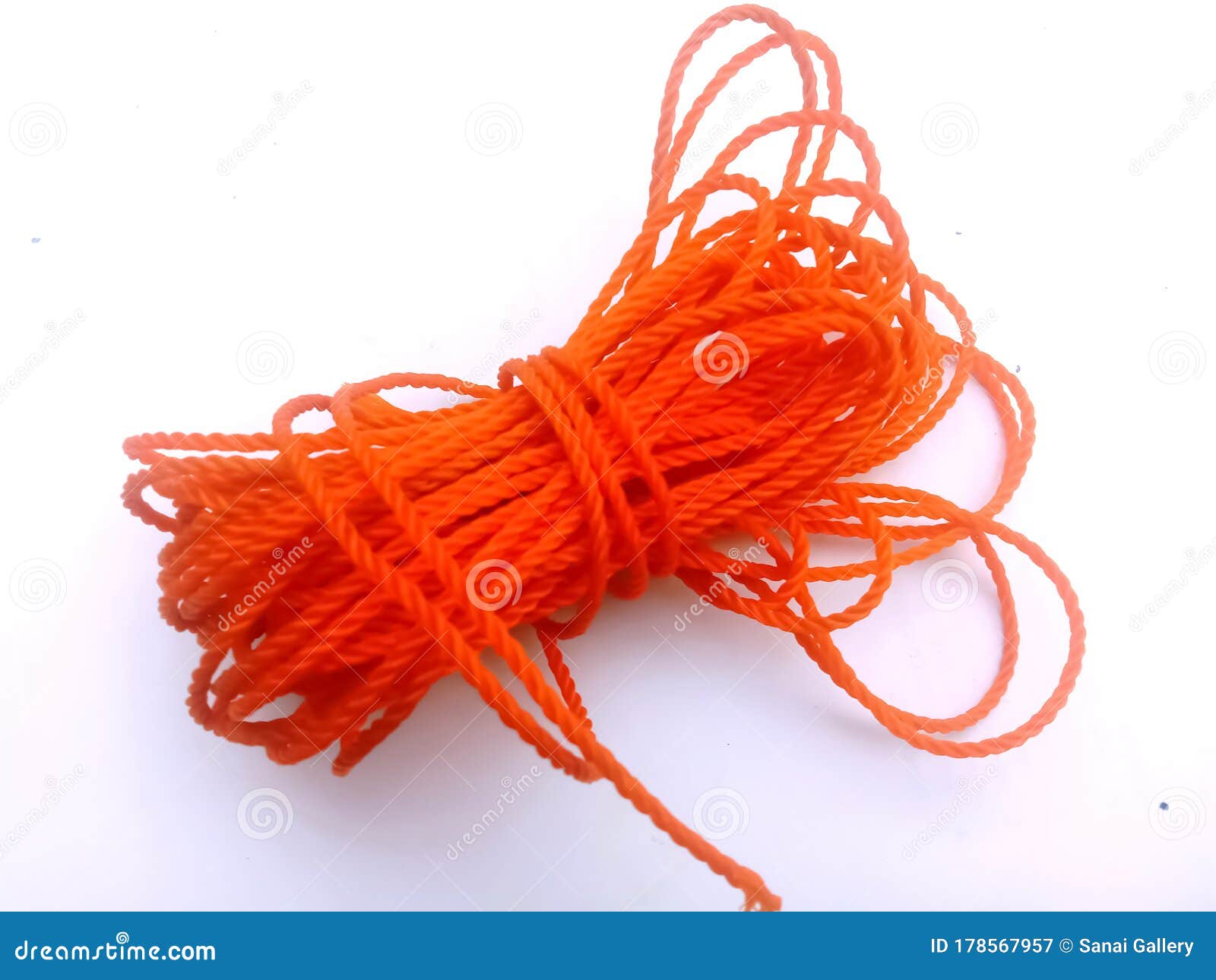 Orange Colored Rope with a White Background Stock Image - Image of ...