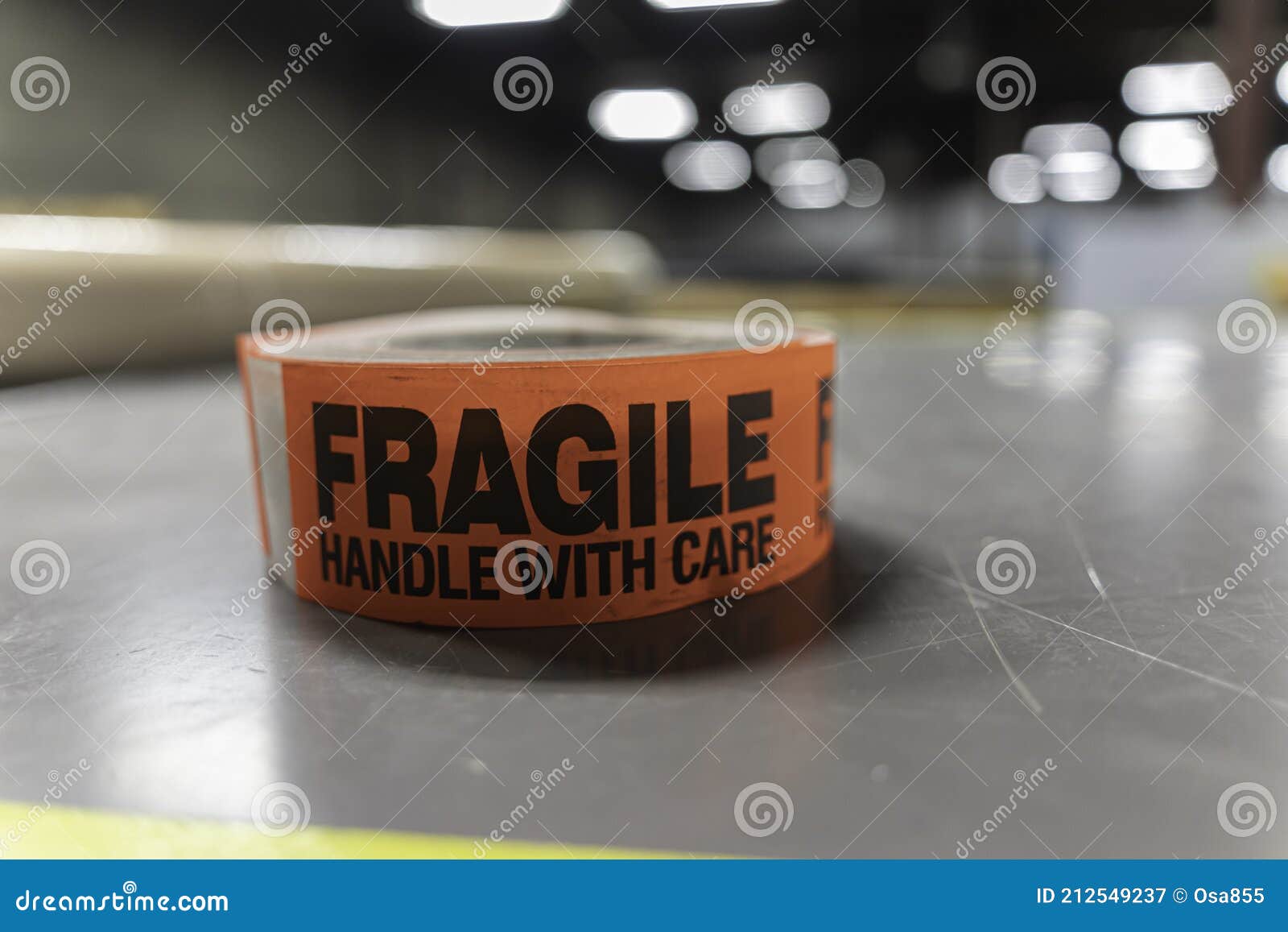 Orange Colored Shipping Label for Delivering Fragile Items Stock Image ...