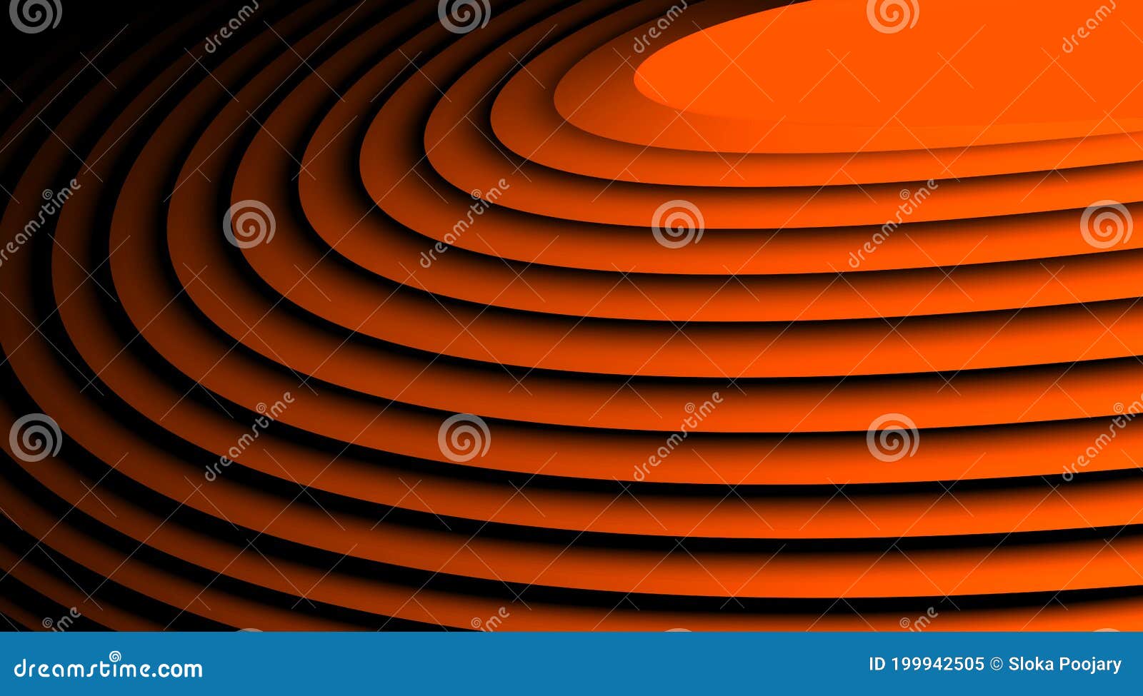 Orange Colored Swirl Lines with Shadow and Gradient Effect,abstract ...