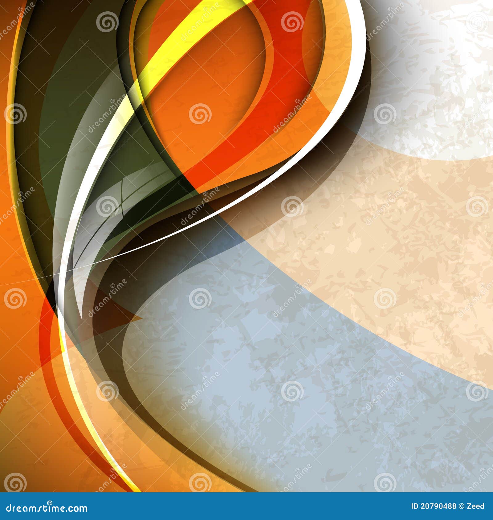 Orange Colorful Wave Abstract Design Stock Vector - Illustration of ...