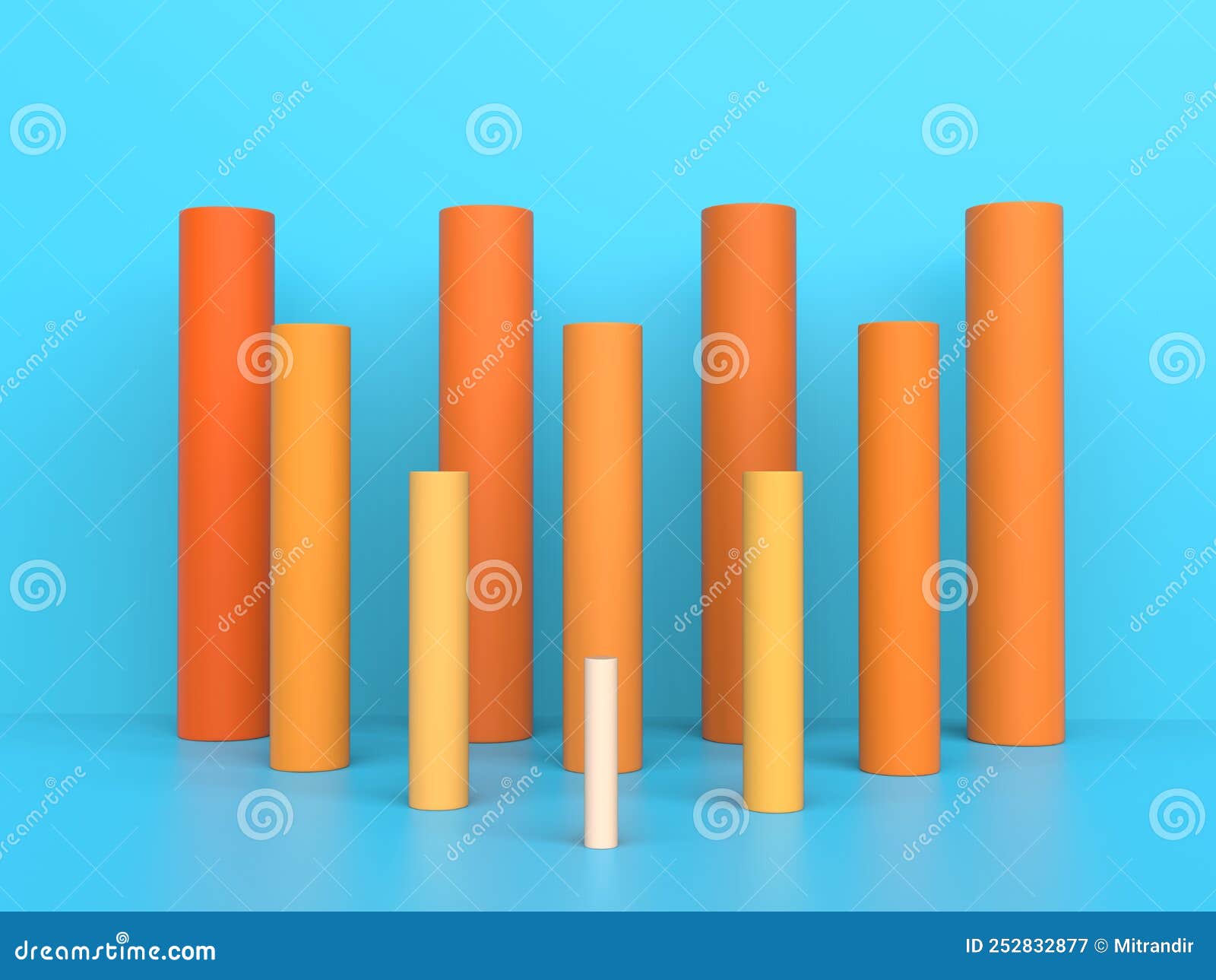 Orange Columns on Bright Blue Background Stock Illustration ...