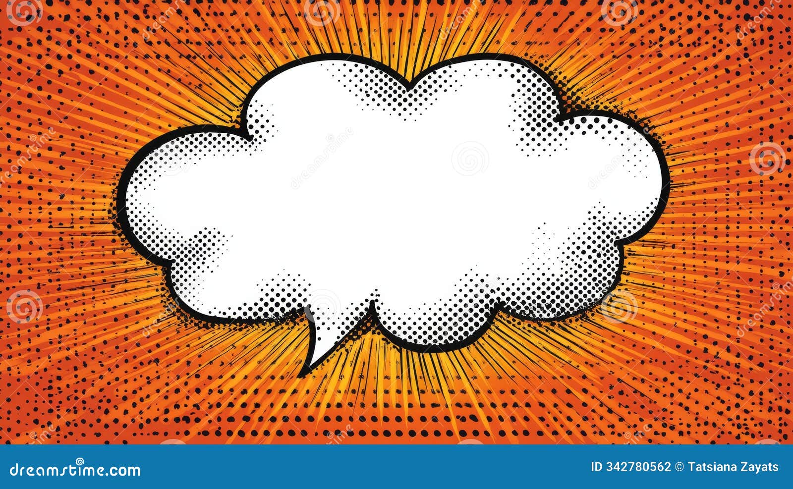 Orange Comic Style Speech Bubble with Bold Black Outline and Dynamic ...