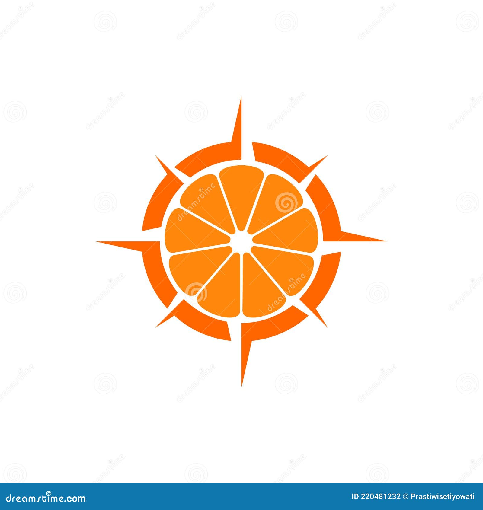 Orange Compass Abstract Logo Icon Stock Vector - Illustration of arrow ...