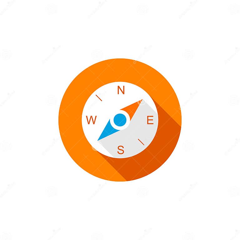 Orange Compass Icon. Vector Illustration. Stock Vector - Illustration ...