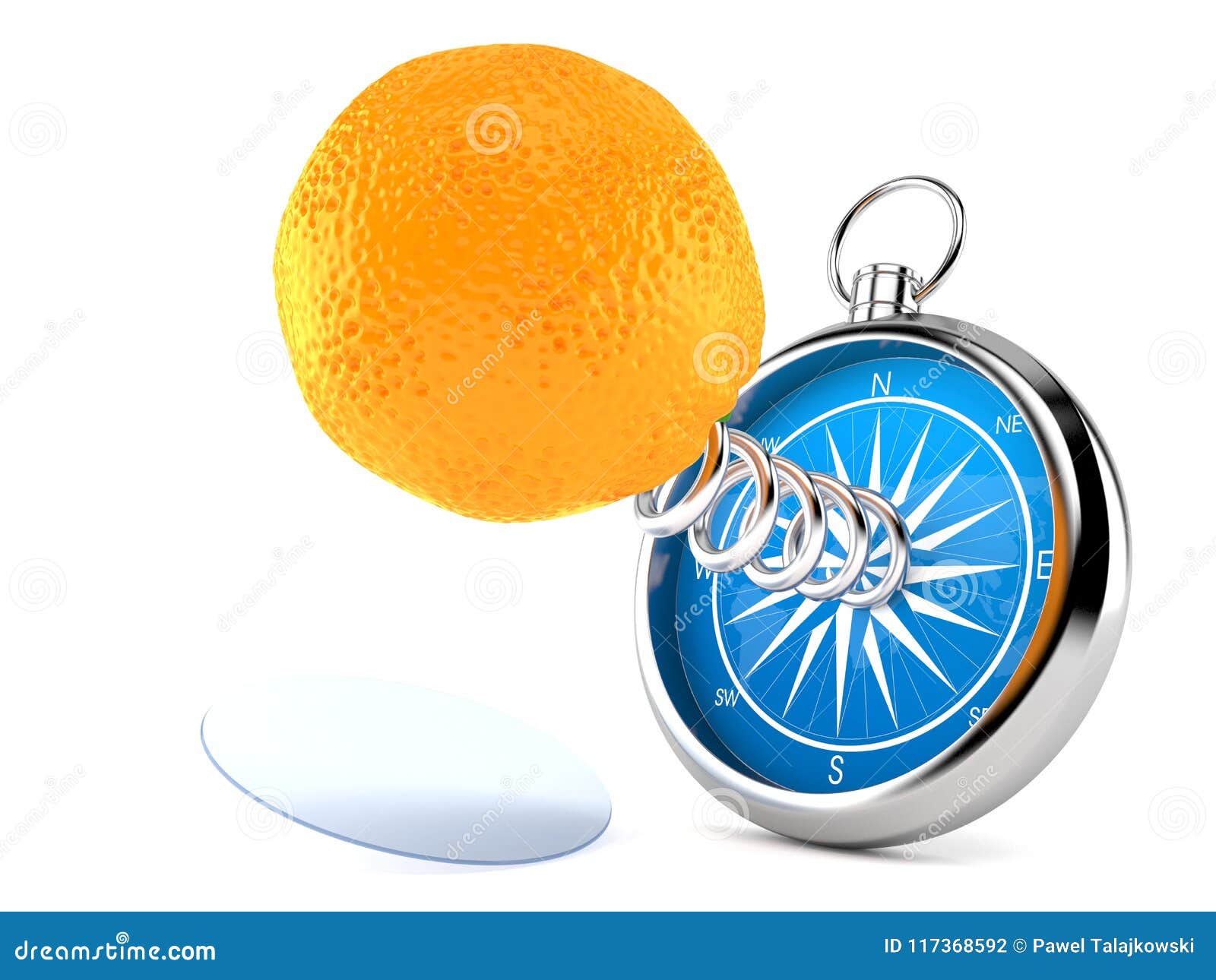 Orange with compass stock illustration. Illustration of orientation ...
