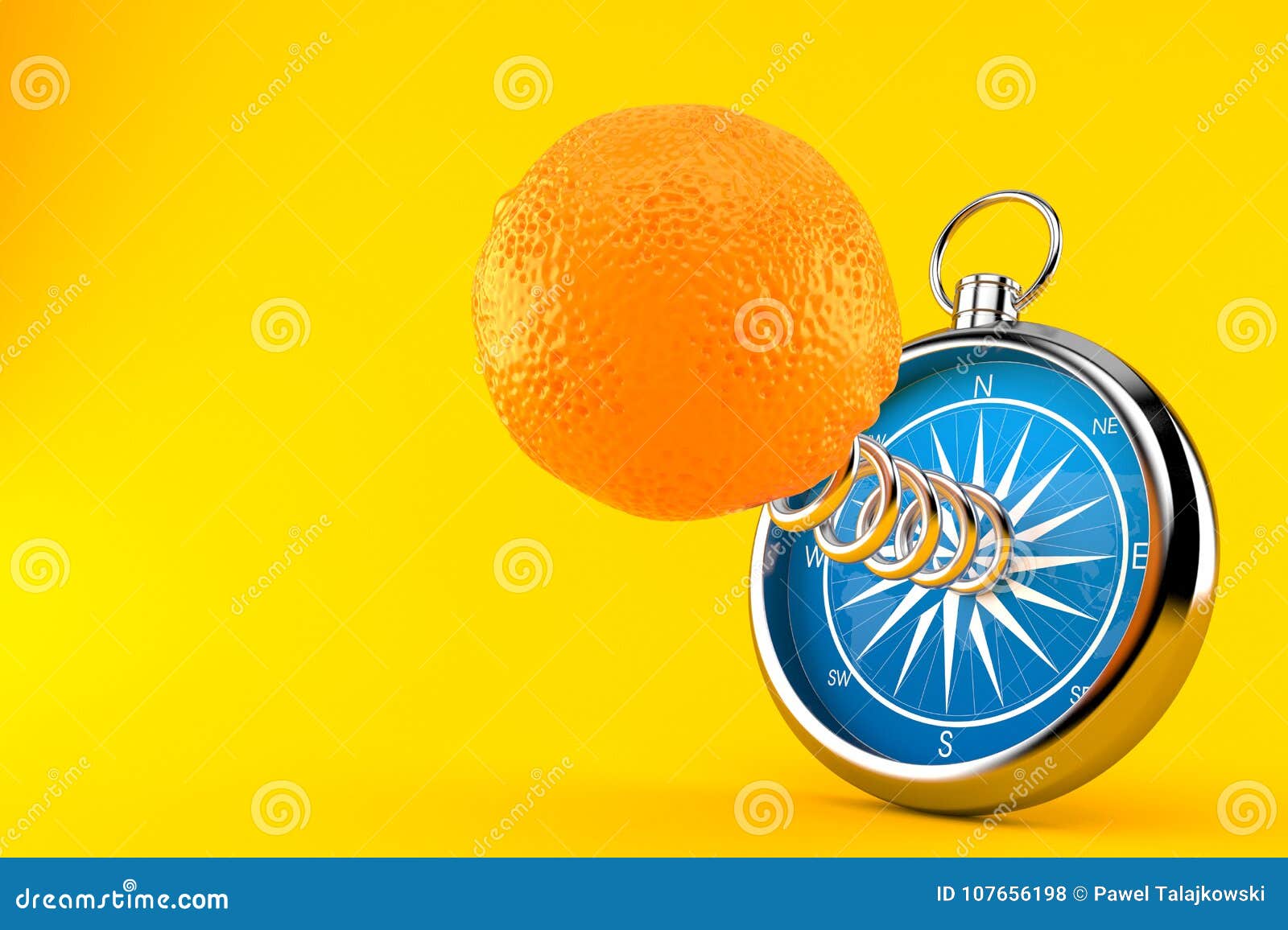 Orange with compass stock illustration. Illustration of navigation ...