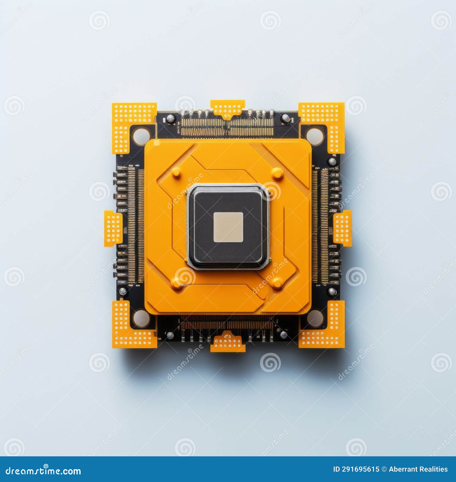 An Orange Computer Chip on a White Background Stock Illustration ...