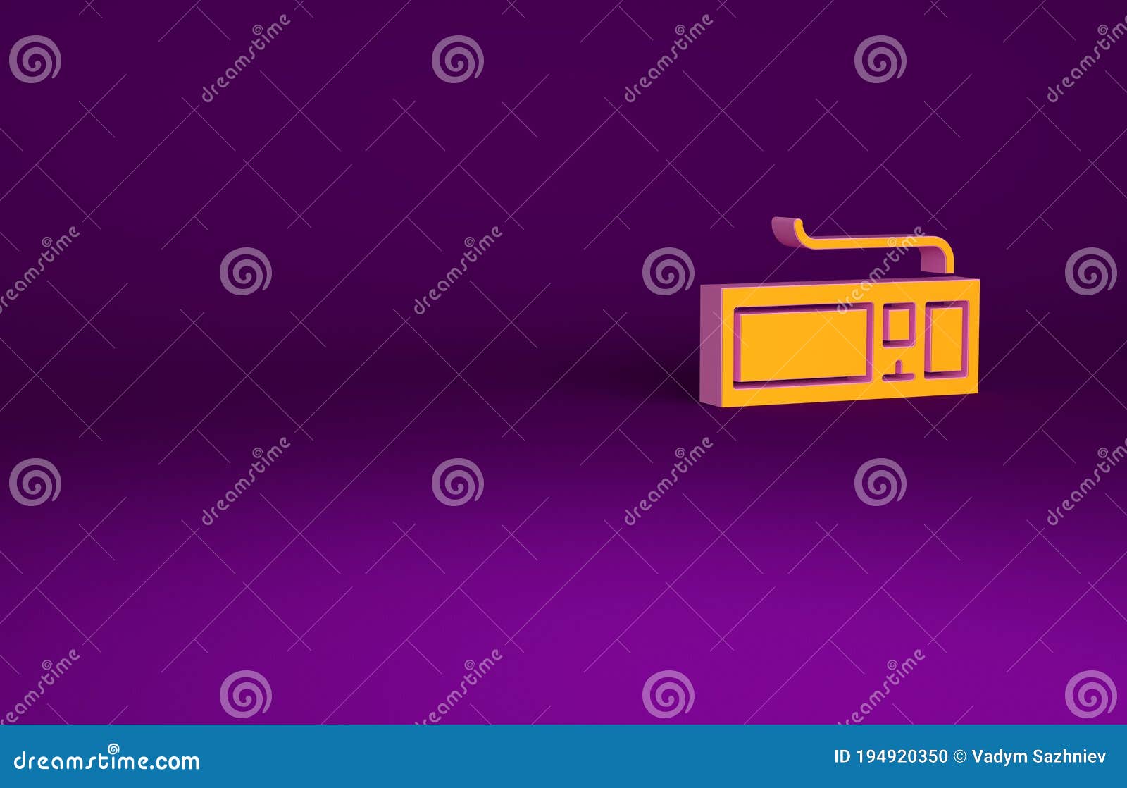 Orange Computer Keyboard Icon Isolated on Purple Background. PC ...