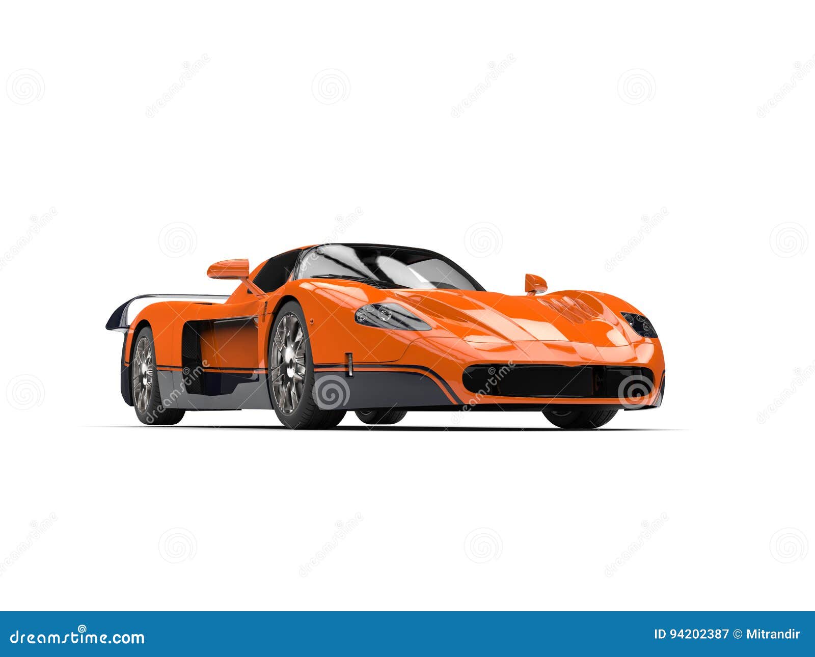 Orange Concept Race Super Car with Black Decals Stock Illustration ...