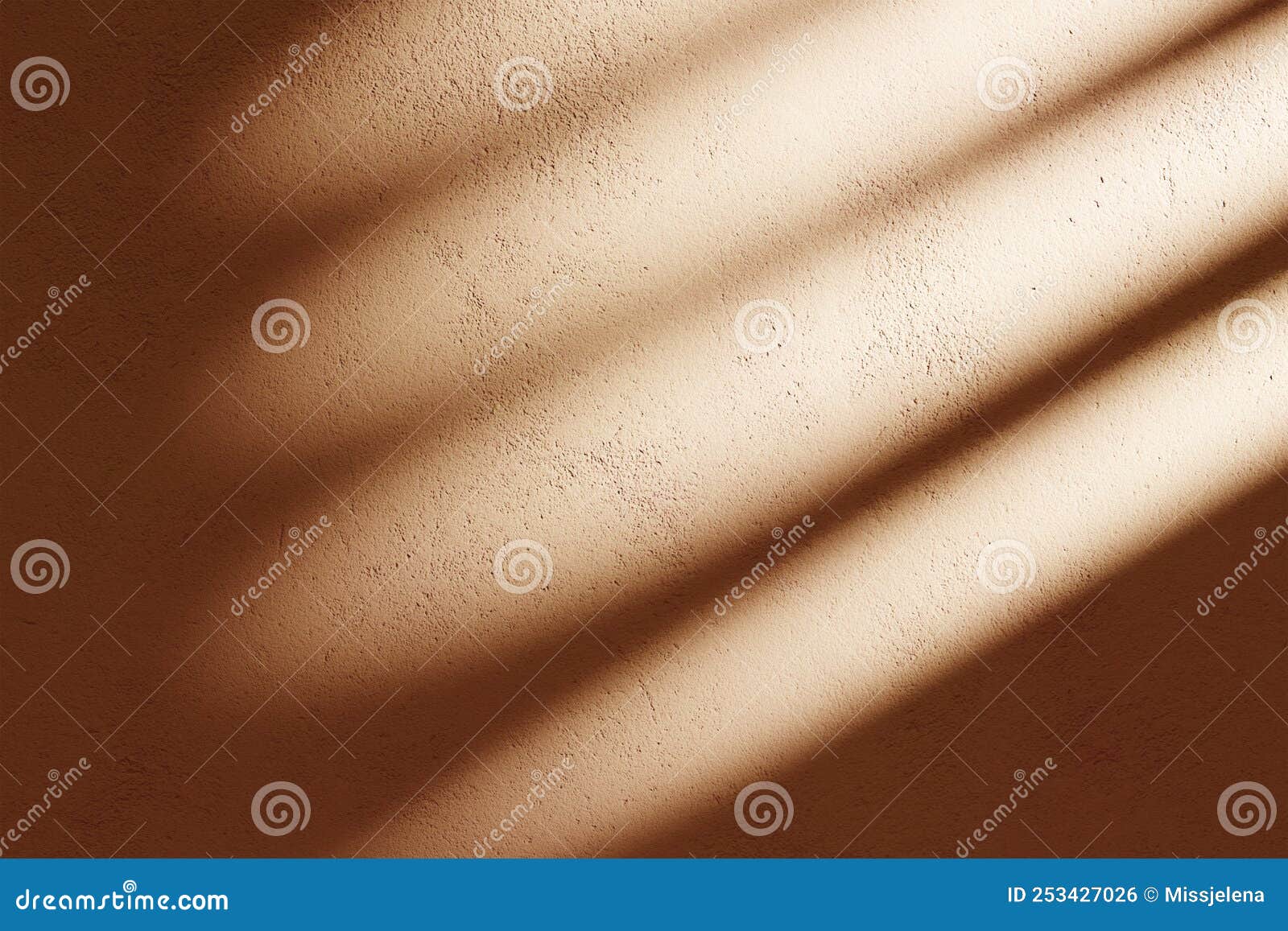 Orange Concrete Facade with Sunlight Shadow Background. Indoor Shade ...