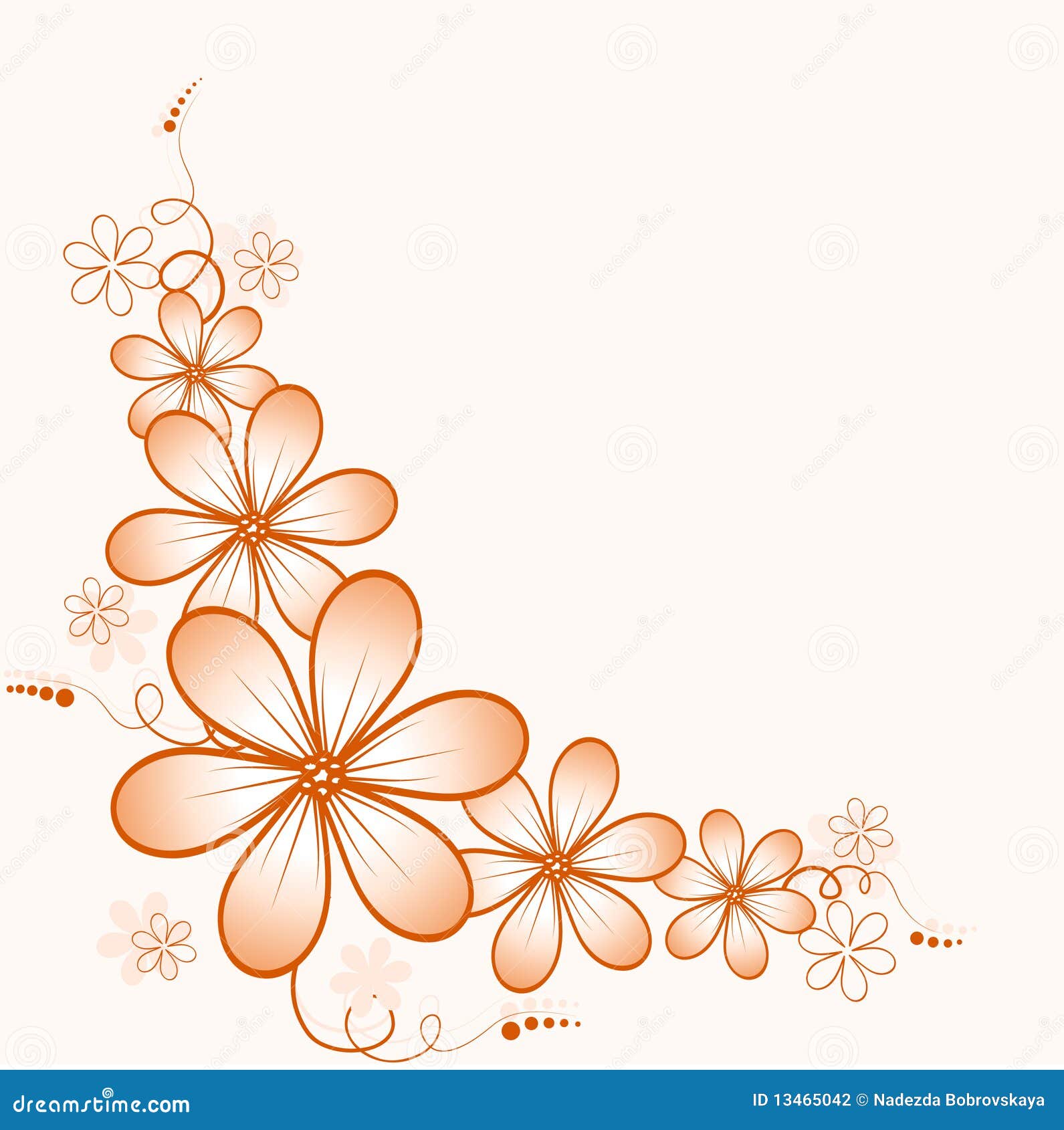 Orange coner flowers stock vector. Illustration of shape - 13465042