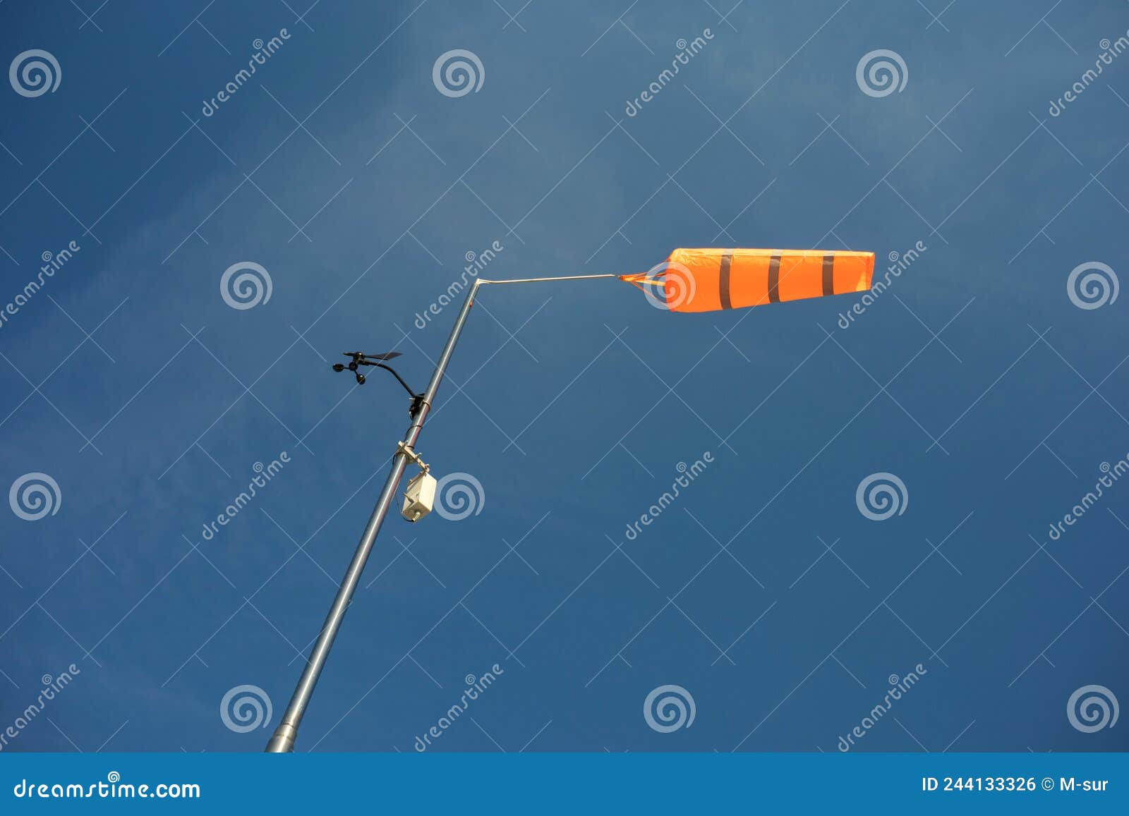 Orange Conical Windsock and Wind Cone Stock Photo - Image of indicate ...