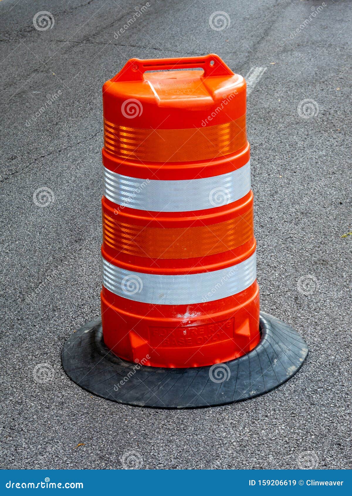 Orange Construction Barrel stock image. Image of obstacle - 159206619
