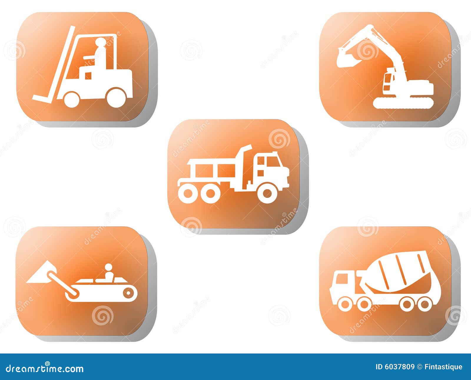 Orange Construction Buttons Stock Illustration - Illustration of heavy ...