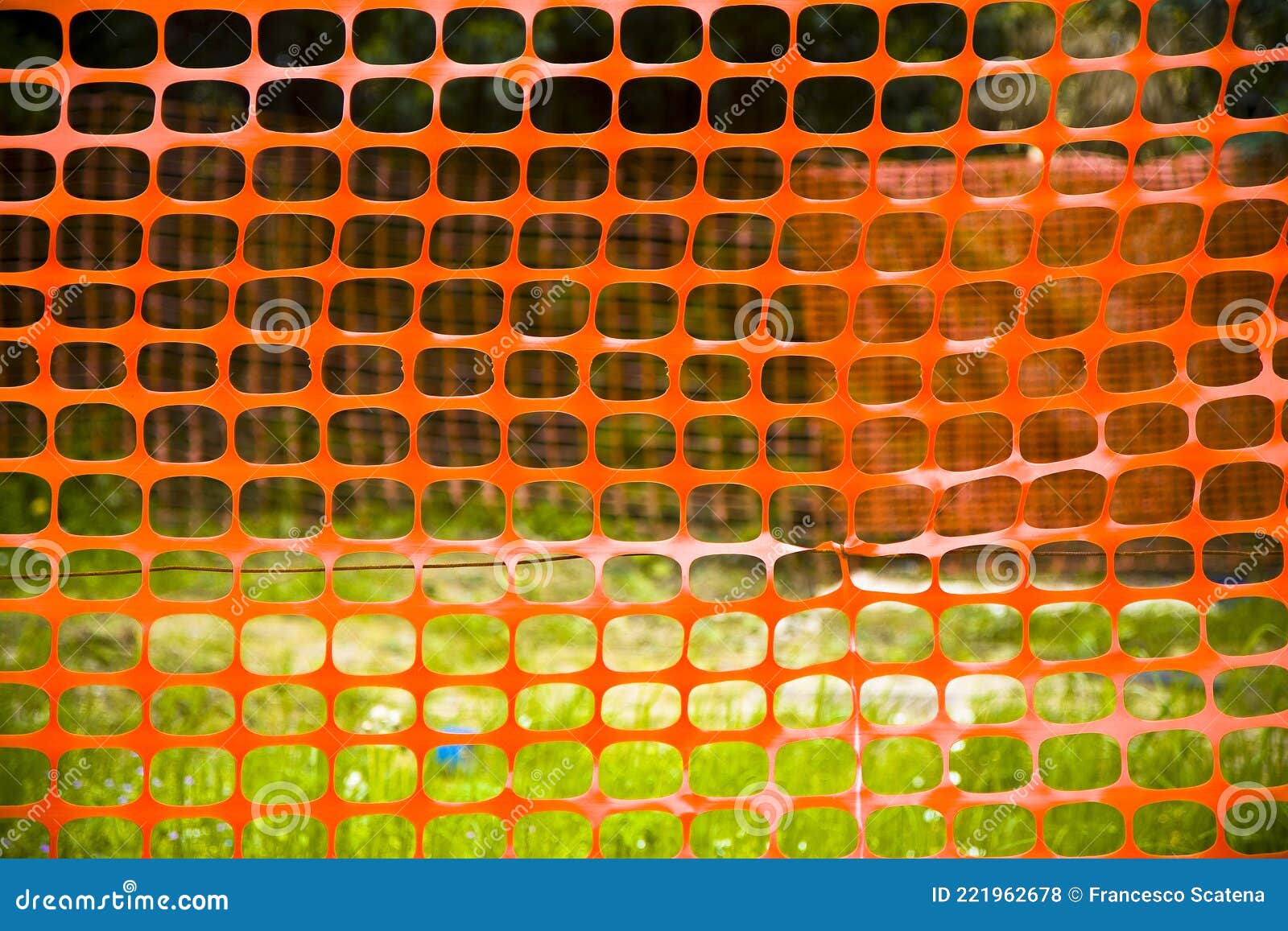 Orange Construction Grid Around a Construction Site Stock Photo - Image ...