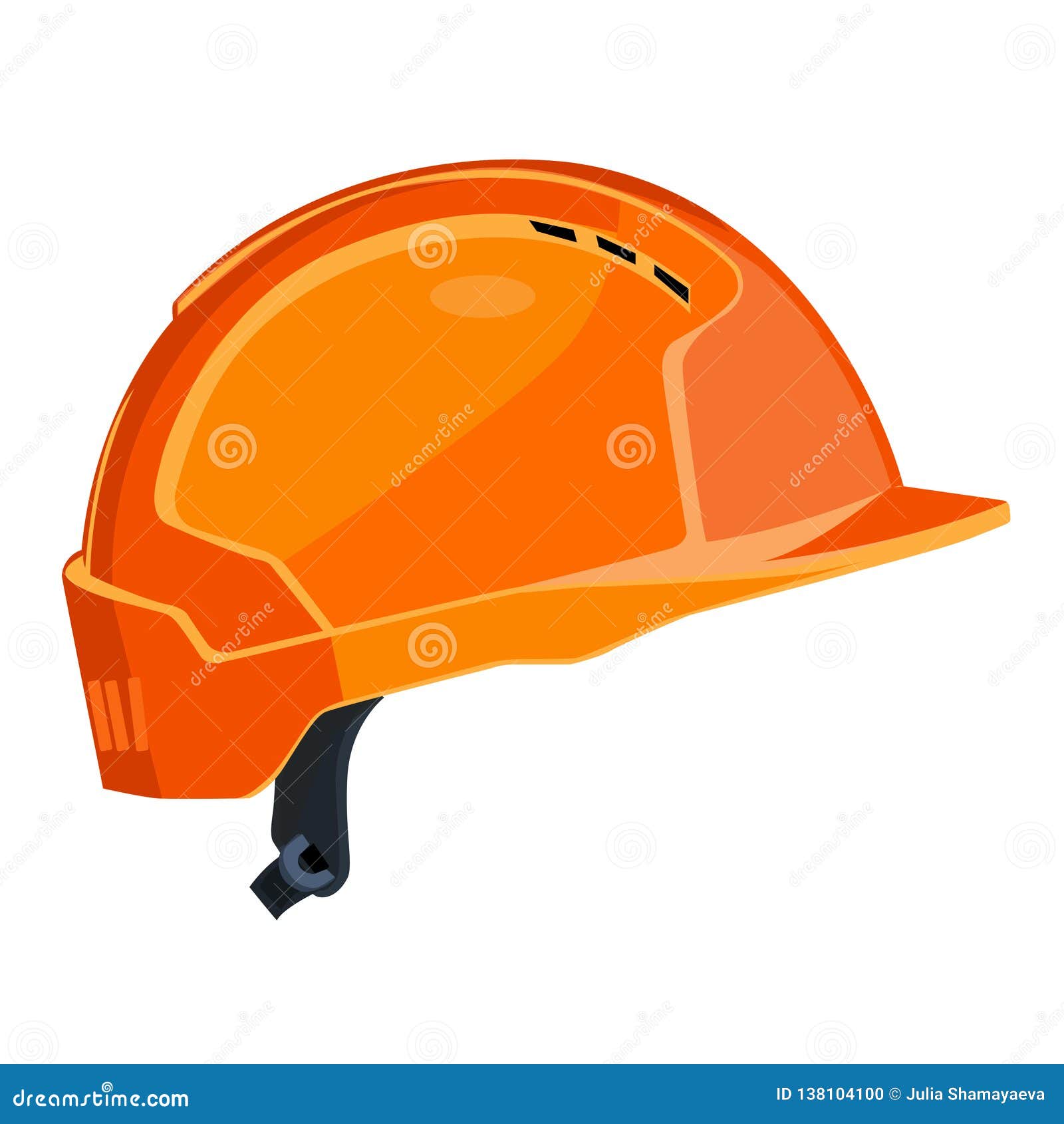 Orange Construction Helmet. Vector Illustration Stock Vector ...