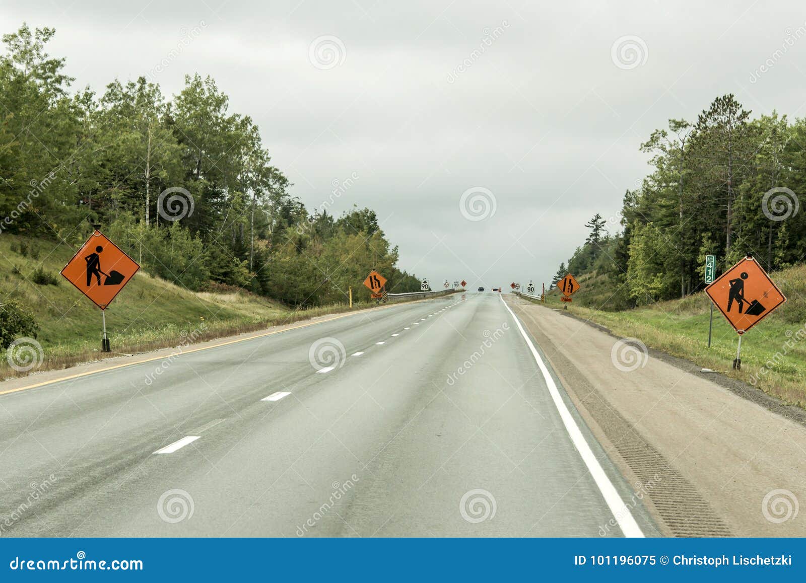 Orange Construction Sign With Stylized Man Digging Royalty-Free Stock ...