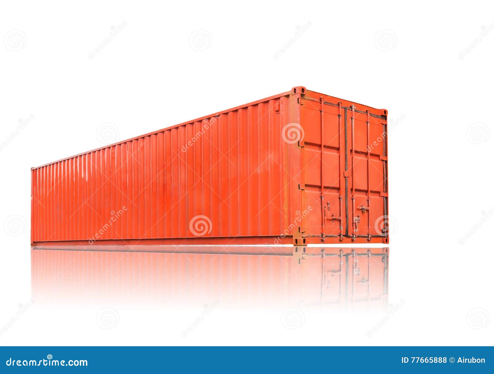 Orange Container with Shadow Reflection Stock Photo - Image of ...