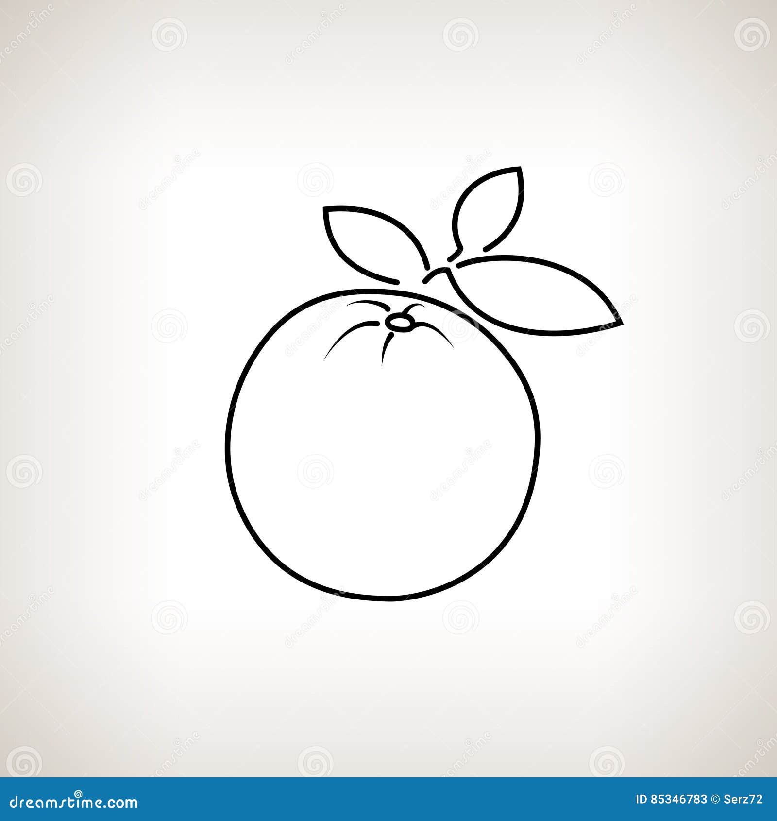 Orange in the Contours stock vector. Illustration of ripened - 85346783