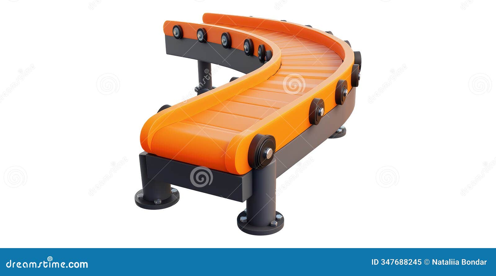 Orange Conveyor Belt Section Isolated on Transparent Background Stock ...
