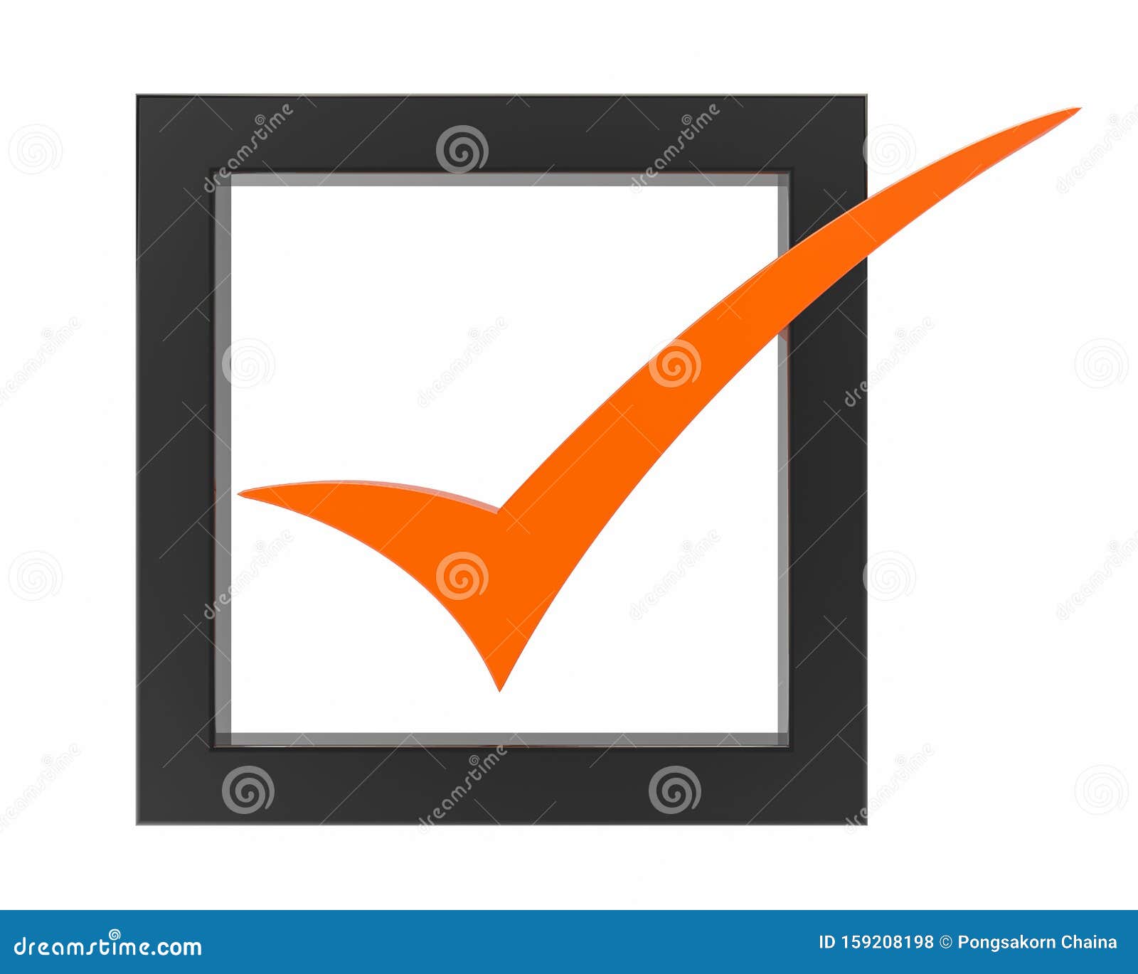 Orange Correct Mark Symbol Isolated on Background Stock Illustration ...