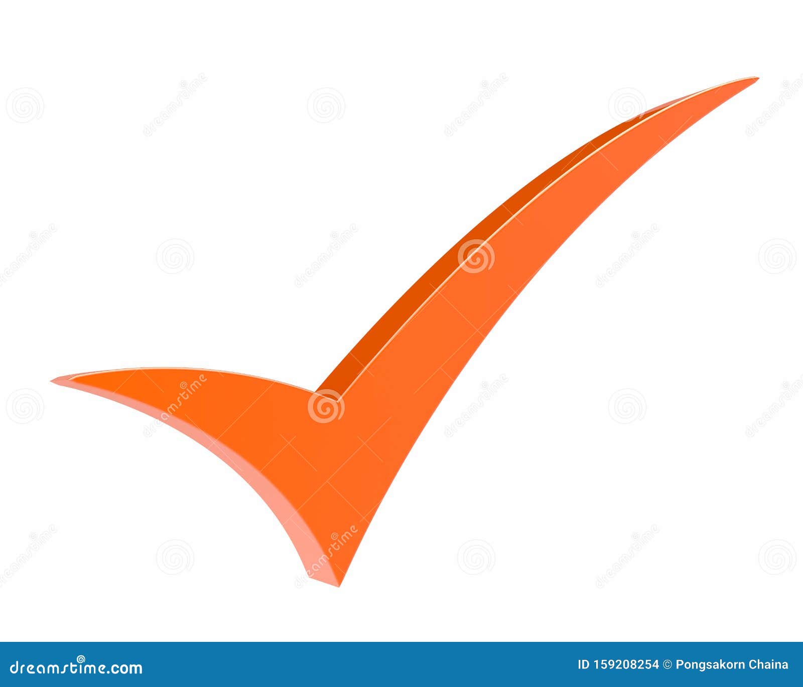 Orange Correct Mark Symbol Isolated on White Background Stock ...