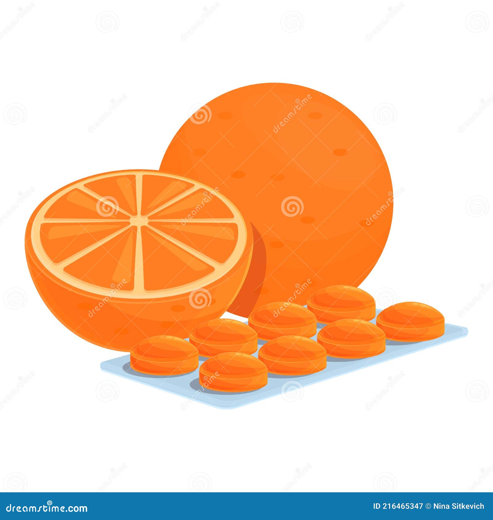Orange Cough Drops Icon, Cartoon Style Stock Vector - Illustration of ...