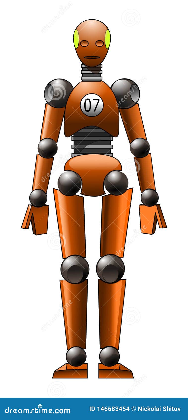 Orange crash test dummy stock photo. Illustration of render - 146683454