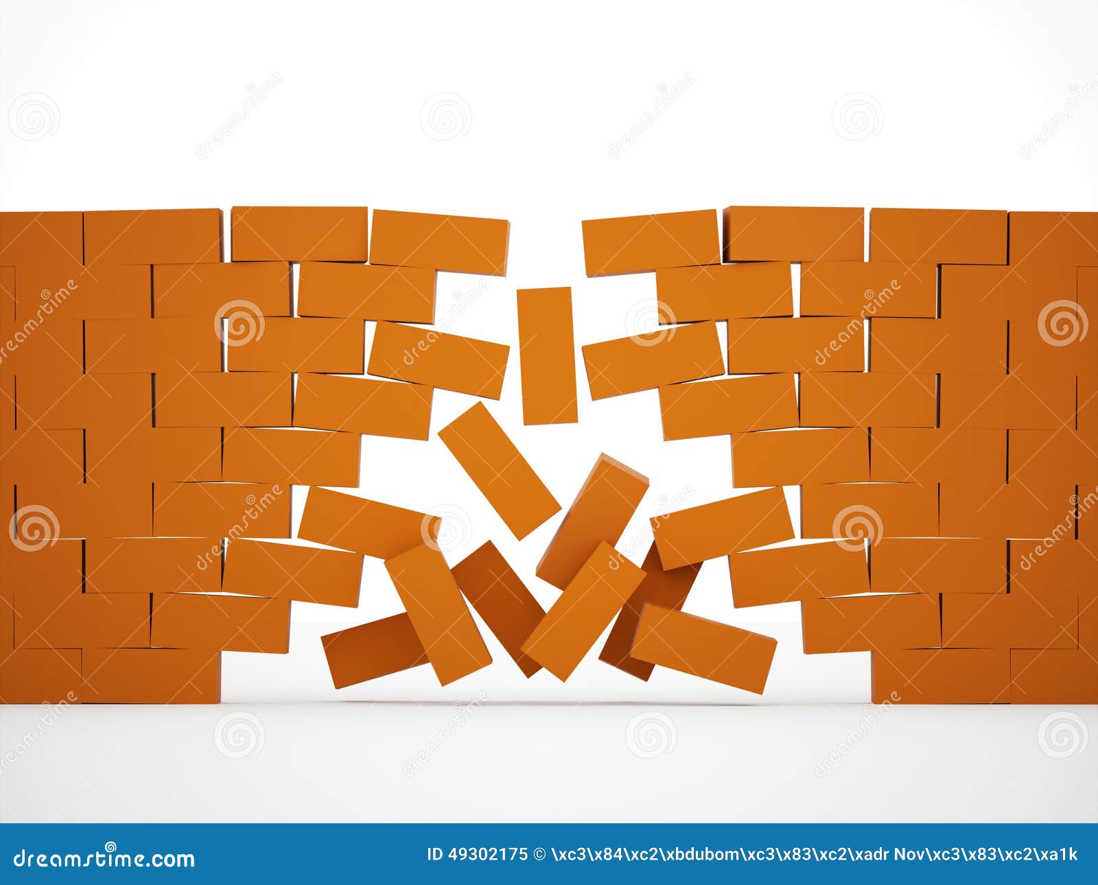 Orange crashed brick stock illustration. Illustration of area - 49302175