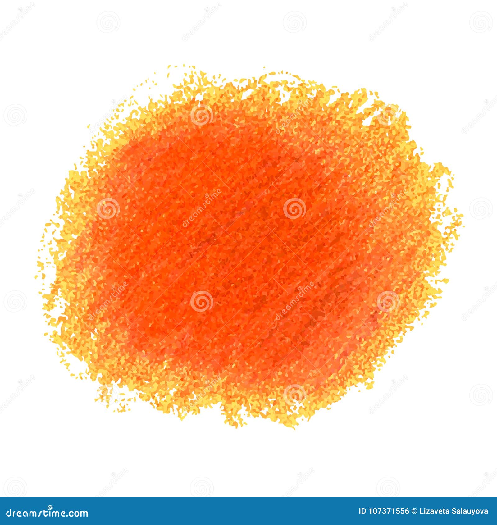 Orange Crayon Scribble Texture Stain Isolated on White Background Stock ...