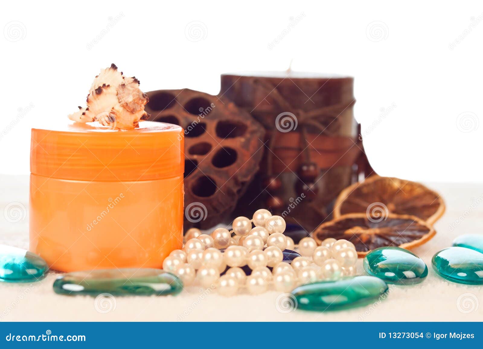 Orange Cream Tube with Decoration Stock Photo - Image of aromatherapy ...