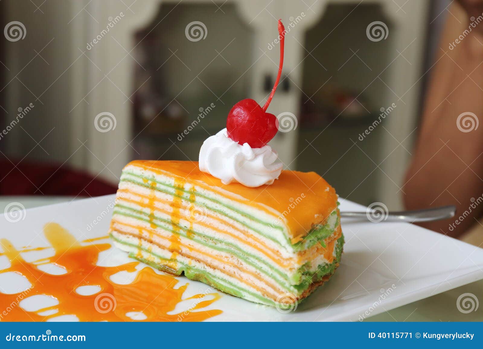 Orange crepe cake stock image. Image of homemade, orange - 40115771