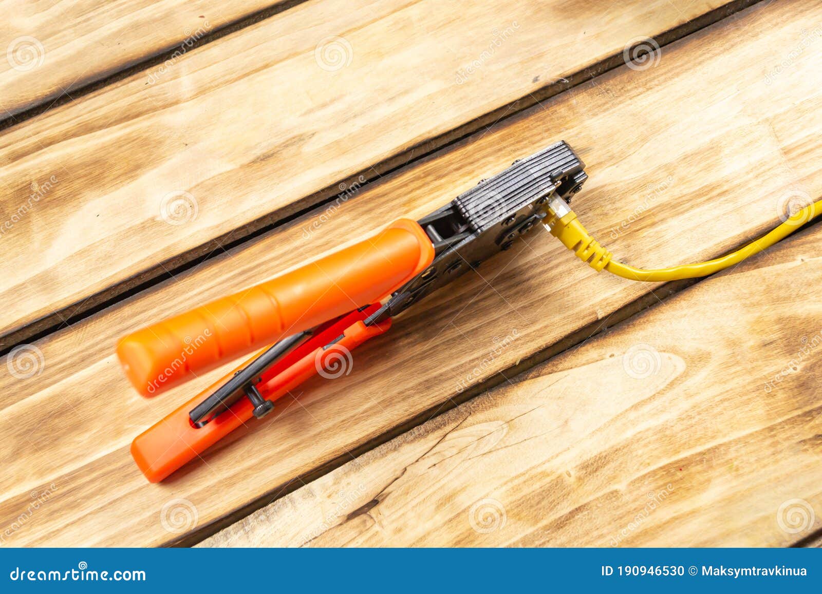 Orange Crimping Tool and Wire Stock Photo - Image of variation, service ...