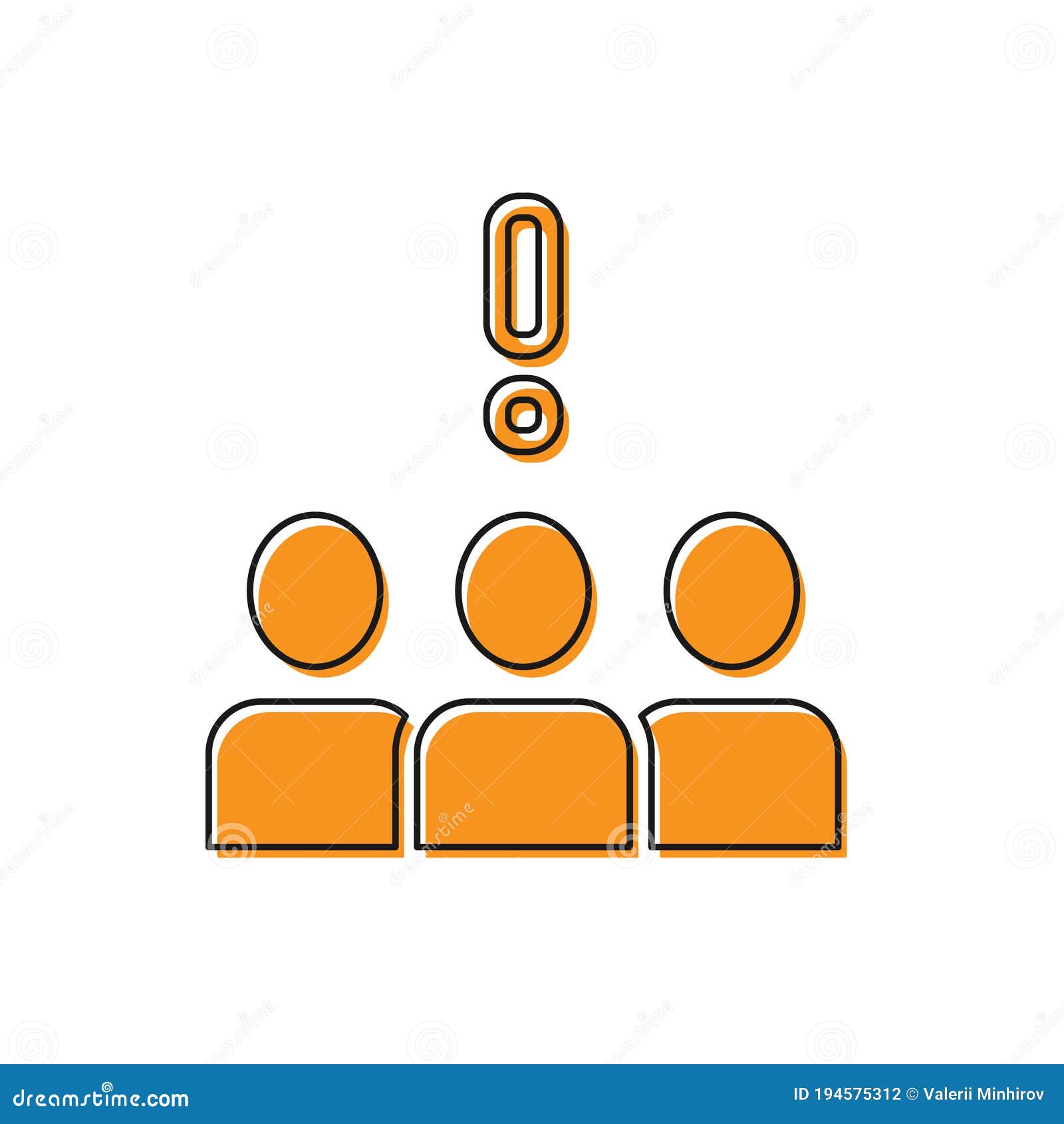 Orange Crowd Protest Icon Isolated on White Background. Demonstration ...