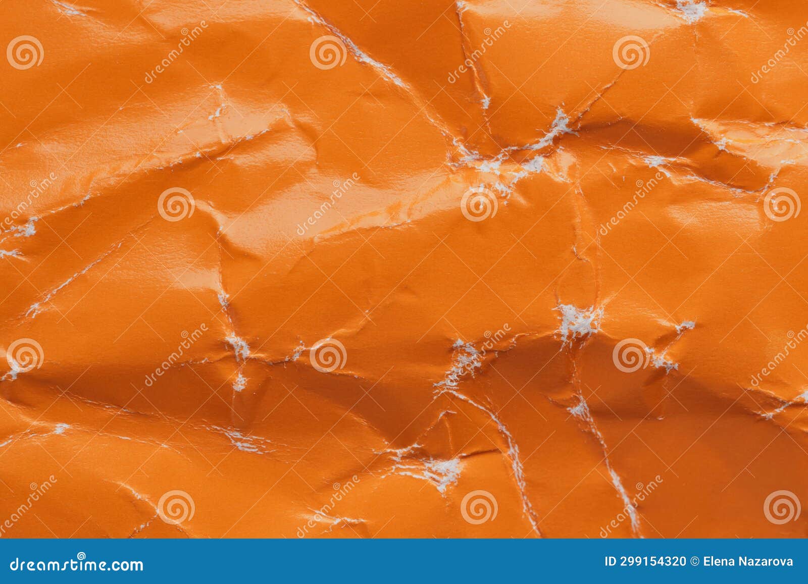 Orange Crumpled Paper Background with Folds Texture Stock Photo - Image ...
