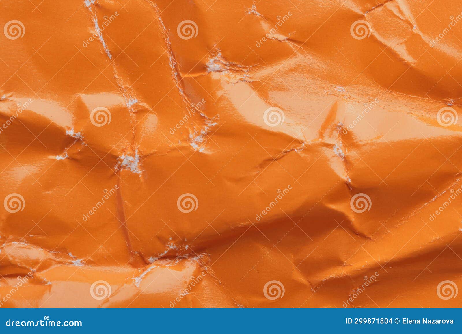 Orange Crumpled Paper Background with Folds Texture Stock Photo - Image ...