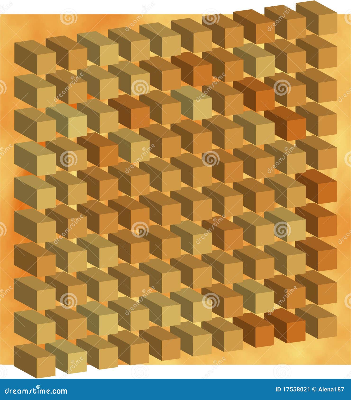Orange of cube stock illustration. Illustration of digitally - 17558021