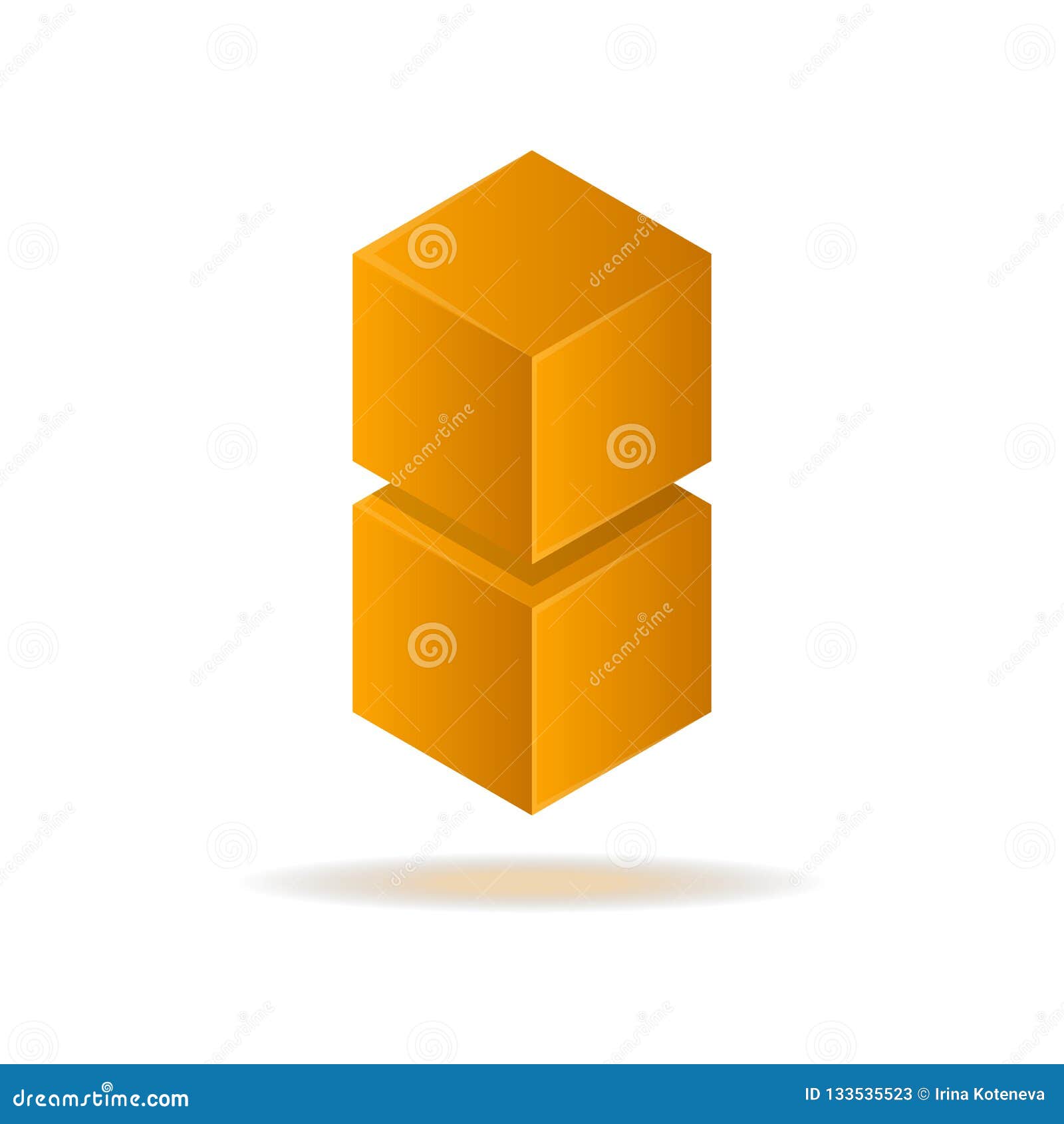 Orange Cube Abstract Isolated Element for Logo Stock Illustration ...