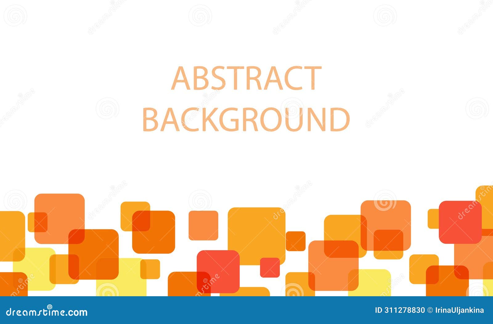 Orange Cubes Isolated on White Background. Abstract Horizontal Frame ...