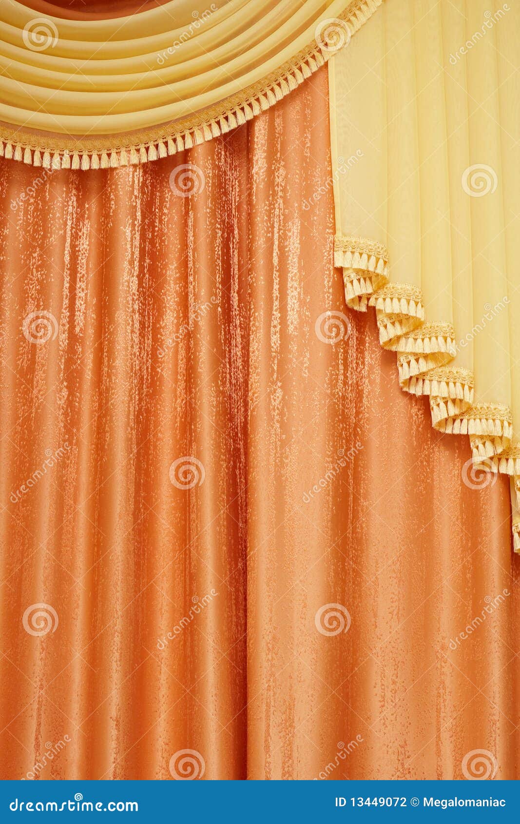 Orange curtain stock photo. Image of material, orange - 13449072