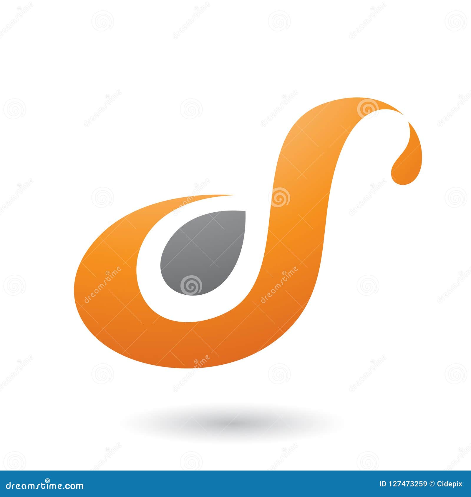 Orange Curvy Fun Letter D or S Vector Illustration Stock Vector ...