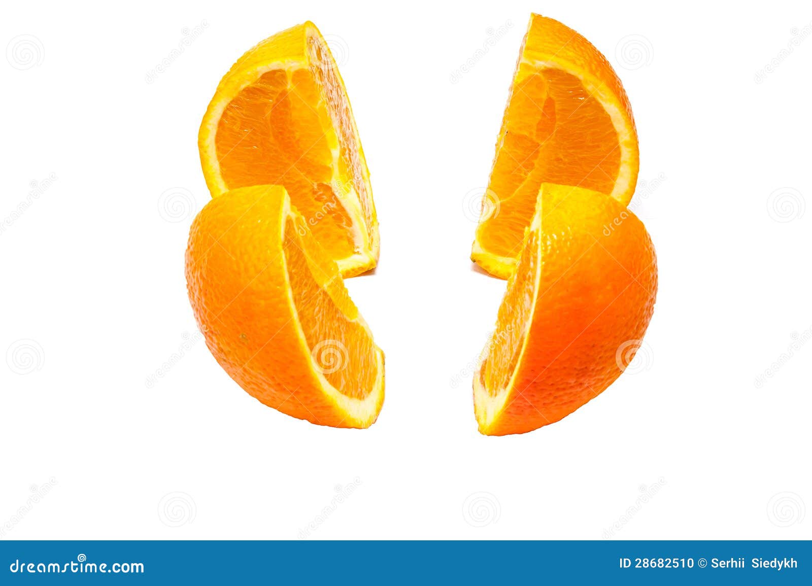 The Orange Cut On Four Part Stock Photography | CartoonDealer.com #28682510