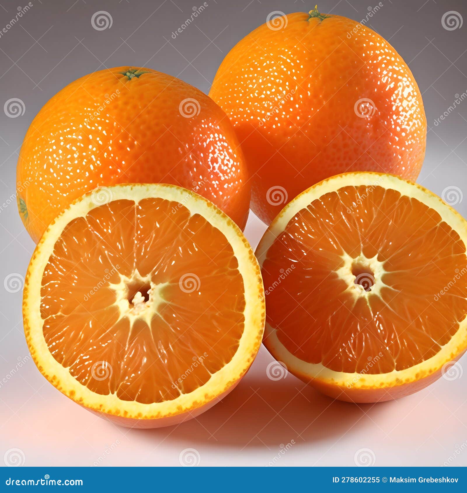 Orange with Cut in Half Isolated Stock Illustration - Illustration of ...