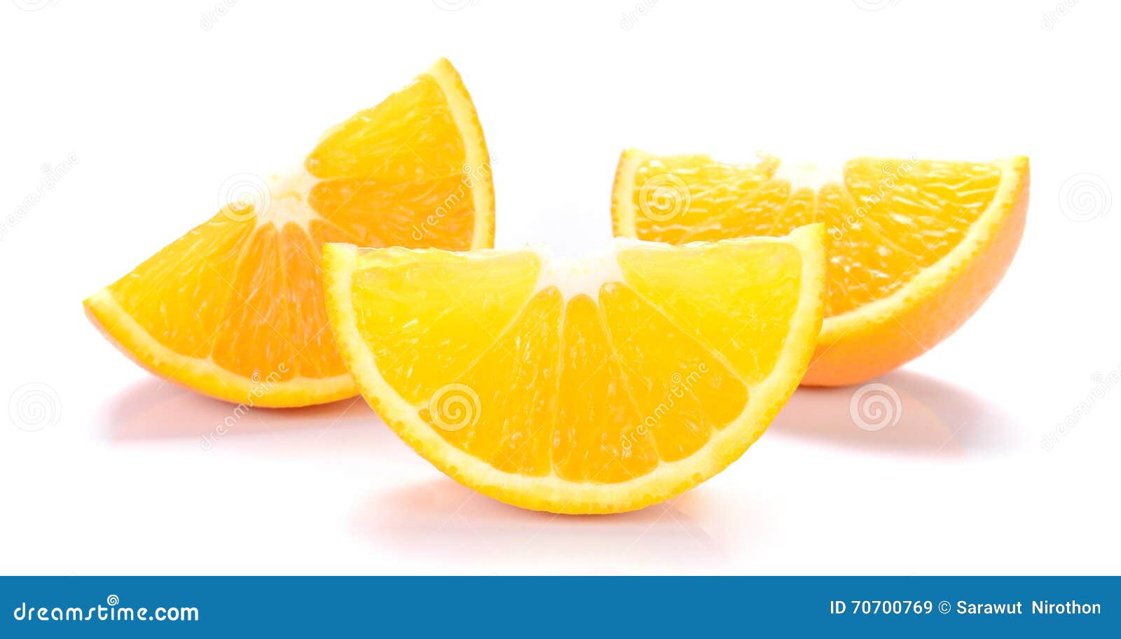 Orange Cut Pieces on White Background. Stock Image - Image of juicy ...